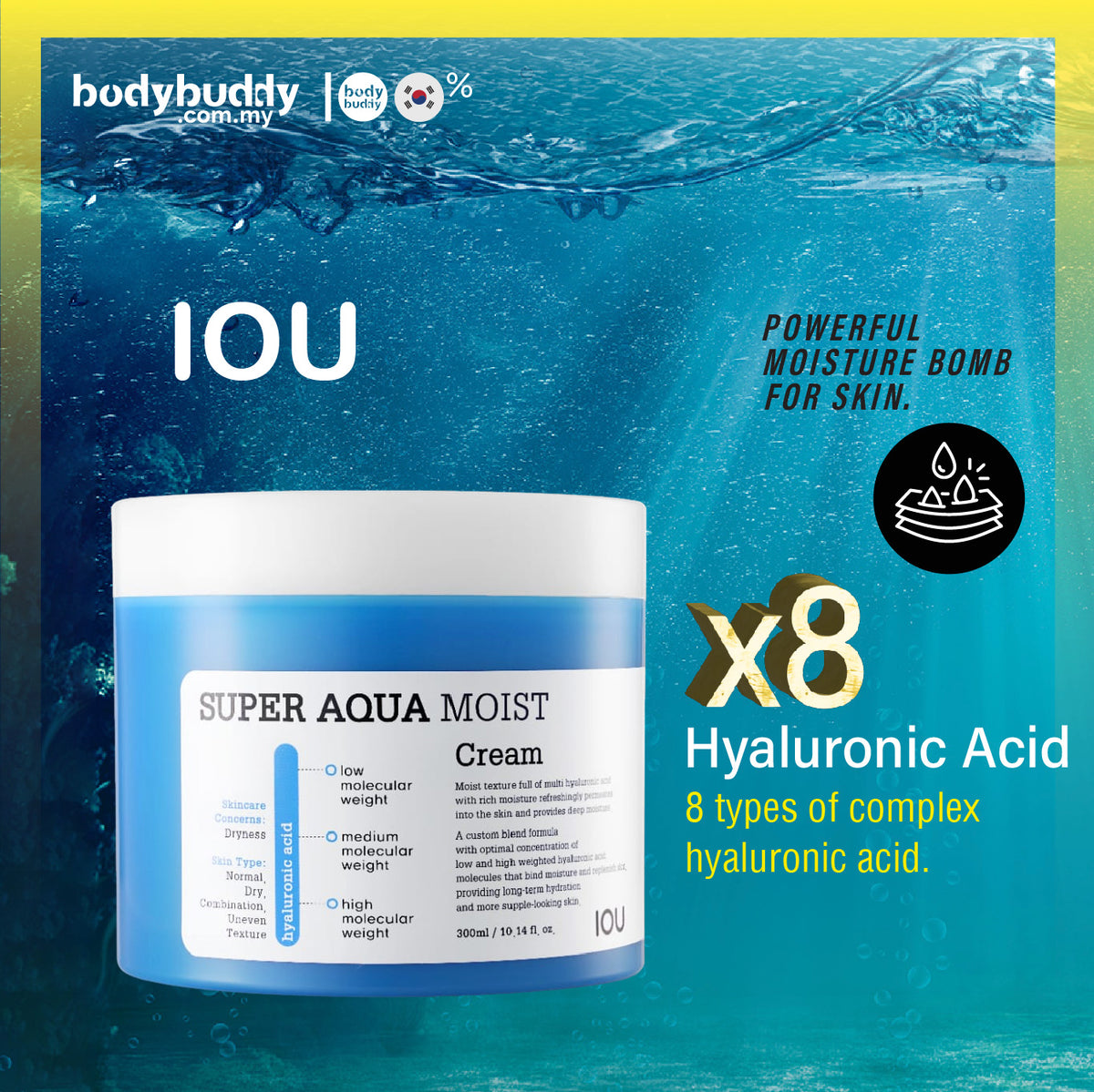 IOU Water-Full Hyaluron Cream 300ml – Bodybuddy Beauty Store